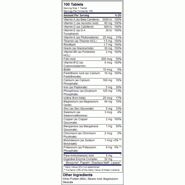 Universal Nutrtion - Daily Formula 100 tabs. - FightShop.bg